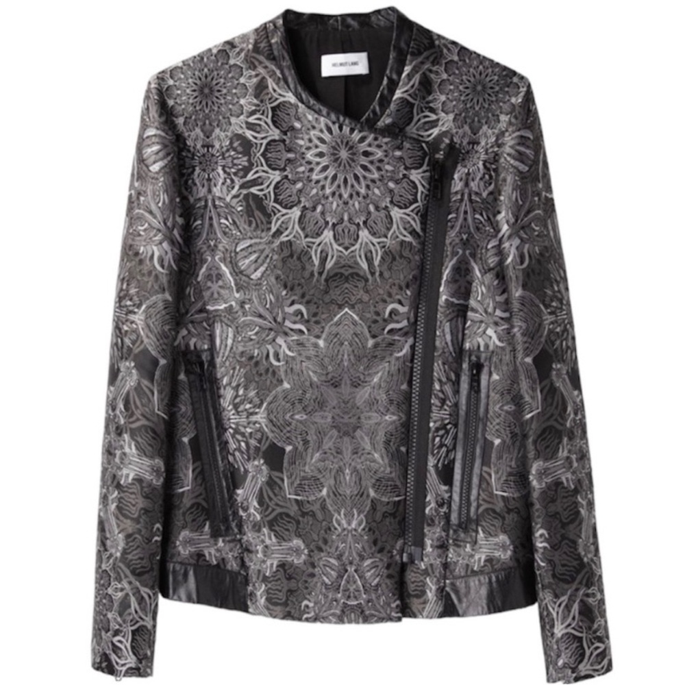 Rare Helmut Lang Leather Trim Biker-Style Jacket, Siz… - Gem